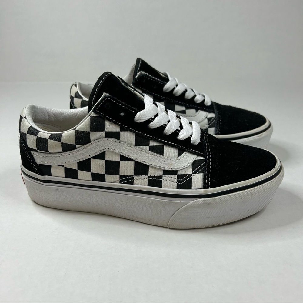 Vans Old Skool Platform Checkerboard Black/White Snea… - Gem